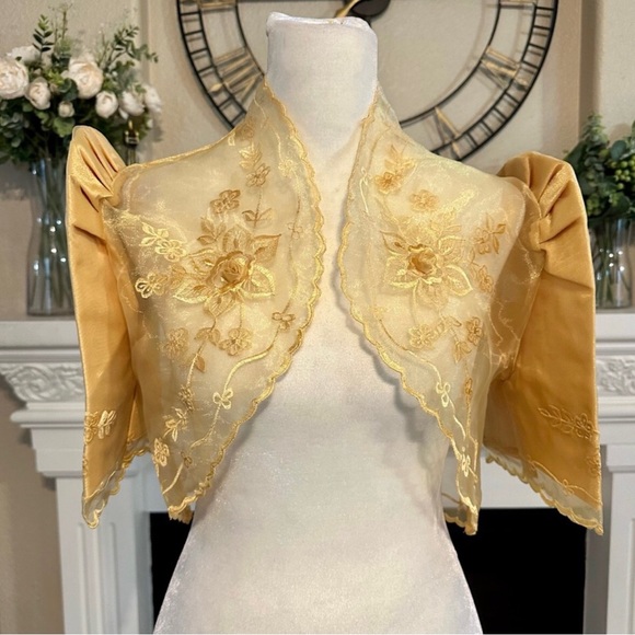 Majestic Vouge Collections | Tops | Matt Gold Modern Terno Sleeves ...